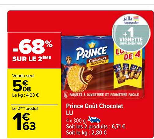 Promo Prince Goûte Chocolat Lu chez Carrefour - iCatalogue.fr