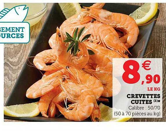 Promo Crevettes Cuites chez Super U - iCatalogue.fr