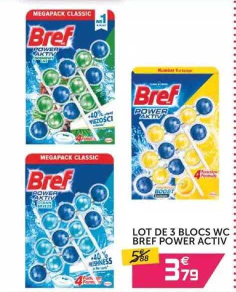 Promo Lot De 3 Blocs Wc Bref Power Activ chez GiFi - iCatalogue.fr