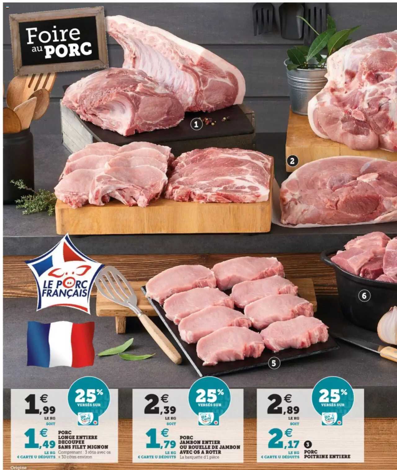 Promo Porc : Longe Entière Découpée Sans Filet Mignon, Jambon Entier Ou ...