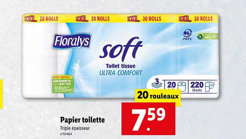 Promo Papier Toilette Floralys chez Lidl - iCatalogue.fr