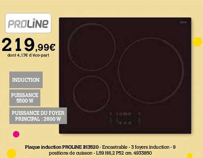 Promo Plaque Induction Proline chez Darty - iCatalogue.fr