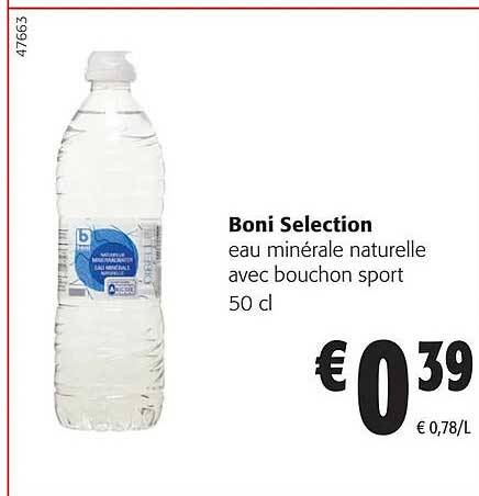 Promo Boni Selection Eau Minérale Naturelle Avec Bouchon Sport chez ...