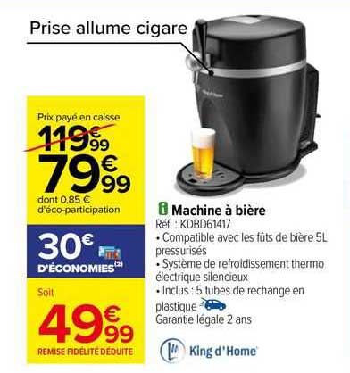 Promo Machine à Bière King D'home chez Carrefour - iCatalogue.fr