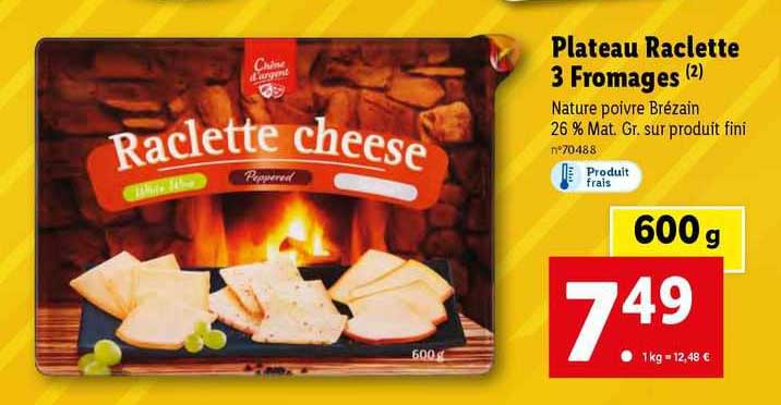 Promo Plateau Raclette 3 Fromages chez Lidl - iCatalogue.fr