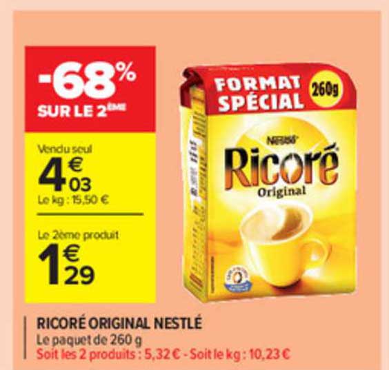 Promo Ricoré Original Nestlé chez Carrefour Market - iCatalogue.fr