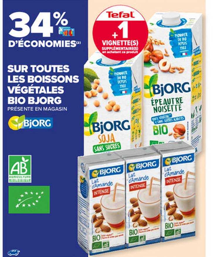 Promo Boissons Végétales Bio Bjorg chez Carrefour - iCatalogue.fr