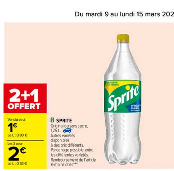 Promo Sprite chez Carrefour - iCatalogue.fr