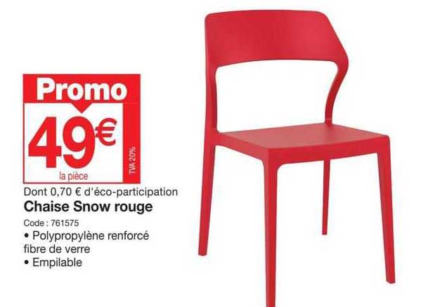 Promo Chaise Snow Rouge chez Promocash - iCatalogue.fr