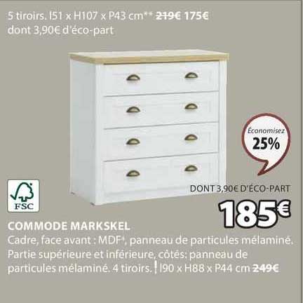 Promo Commode Markskel chez JYSK - iCatalogue.fr