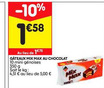 Offre Gâteaux Mix Max Au Chocolat chez Leader Price