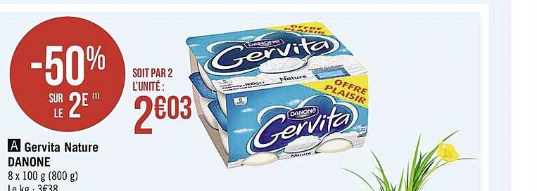 Offre Gervita Nature Danone -60% Sur Le 2e chez Bi1