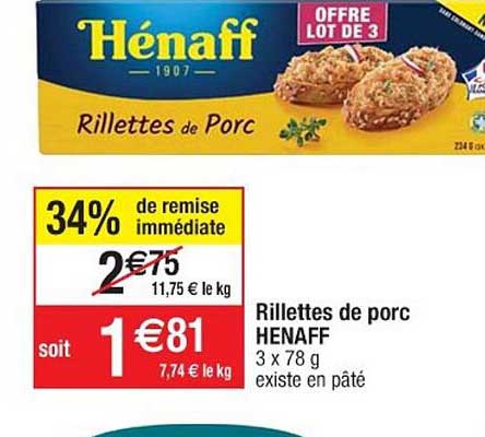 Promo Rillettes De Porc Henaff chez Cora - iCatalogue.fr