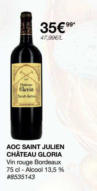 Promo Aoc Saint Julien Château Gloria chez Costco - iCatalogue.fr