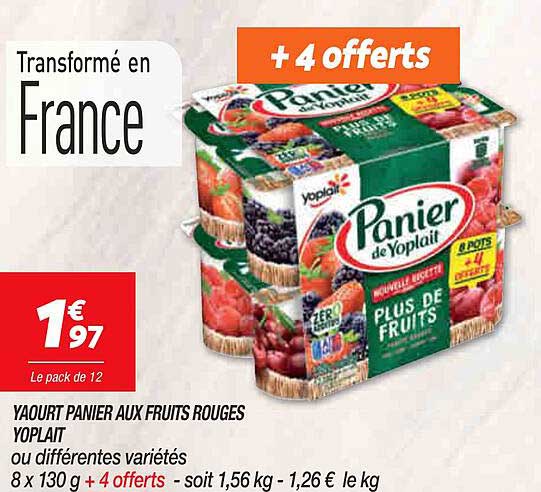 Promo Yaourt Panier Aux Fruits Rouges Yoplait chez Netto - iCatalogue.fr
