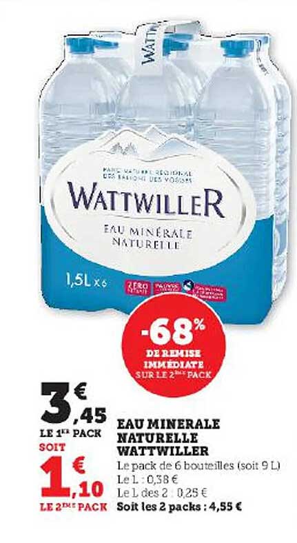 Promo Eau Minérale Naturelle Wattwiller chez Hyper U - iCatalogue.fr