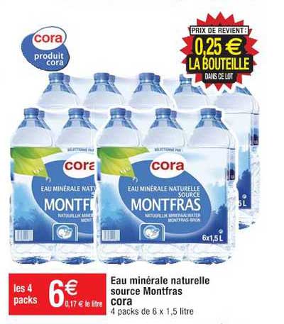 Promo Eau Minérale Naturelle Source Montfras Cora chez Cora - iCatalogue.fr