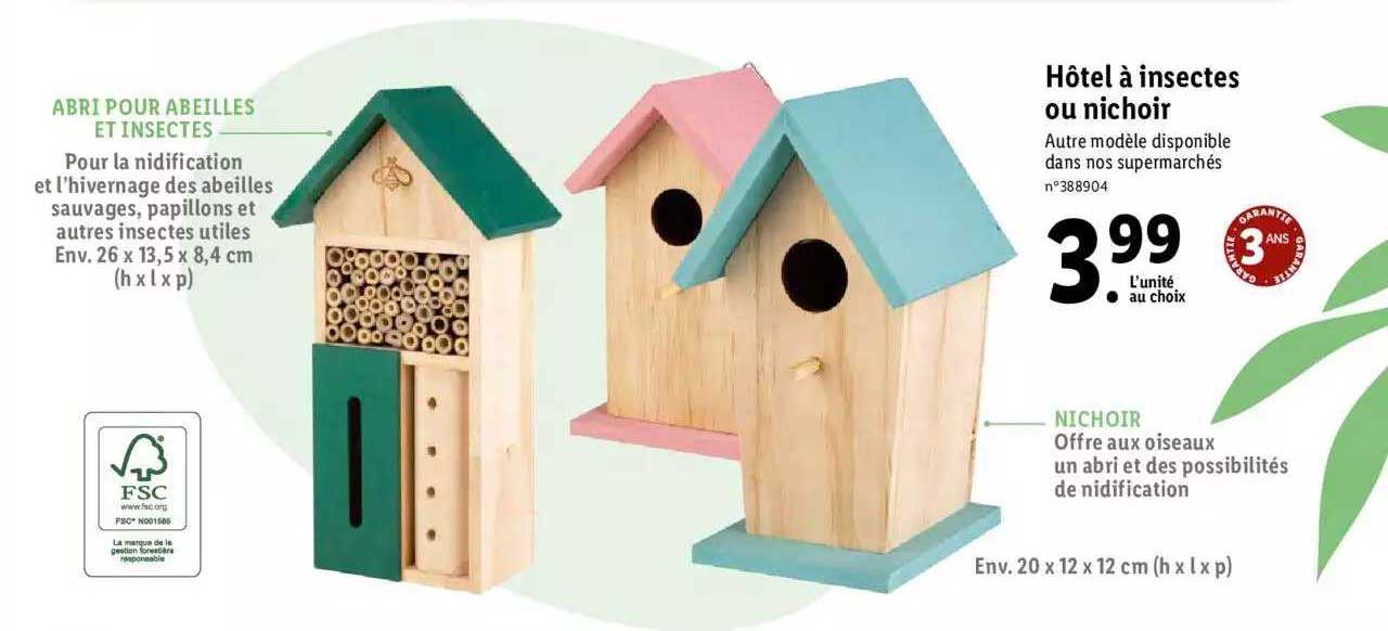 Promo Hôtel à Insectes Ou Nichoir chez Lidl - iCatalogue.fr