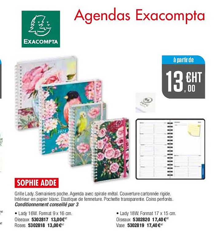 Promo Agendas Exacompta Sophie Adde chez Plein ciel - iCatalogue.fr