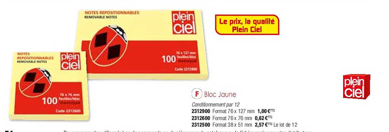 Promo Bloc Jaune Plein Ciel chez Plein ciel - iCatalogue.fr