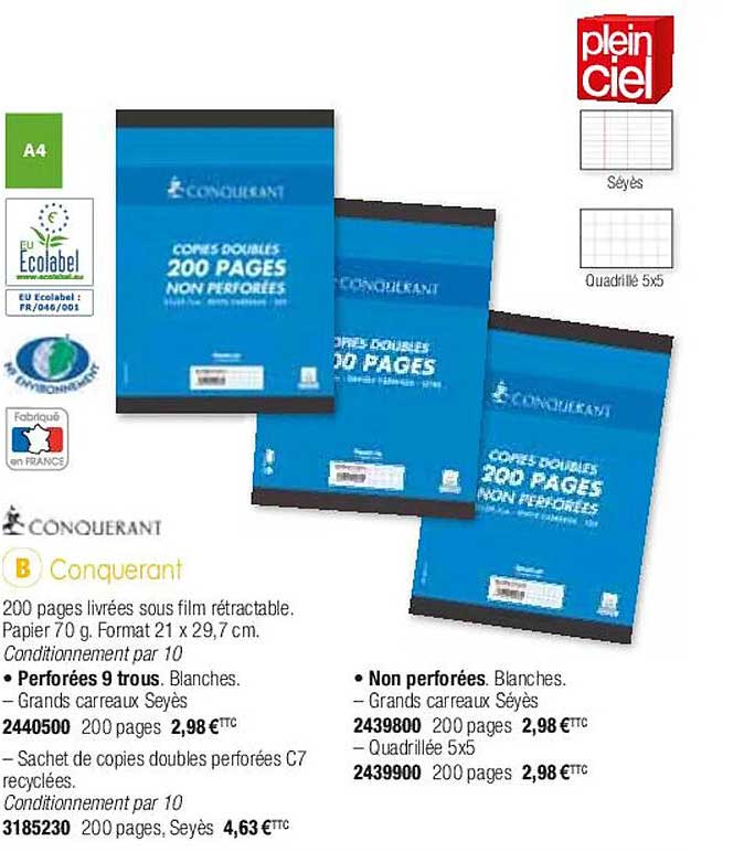 Promo Conquerant chez Plein ciel - iCatalogue.fr