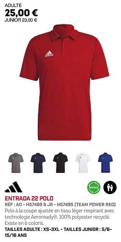 Promo Entrada 22 Polo Adidas chez Sport 2000 - iCatalogue.fr
