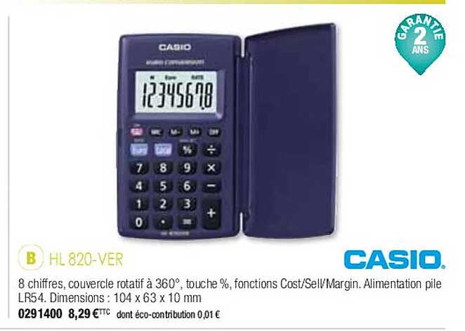 Promo Hl 820-ver Casio chez Plein ciel - iCatalogue.fr