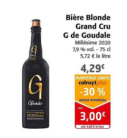 Promo Bière Blonde Grand Cru G De Goudale chez Colruyt - iCatalogue.fr