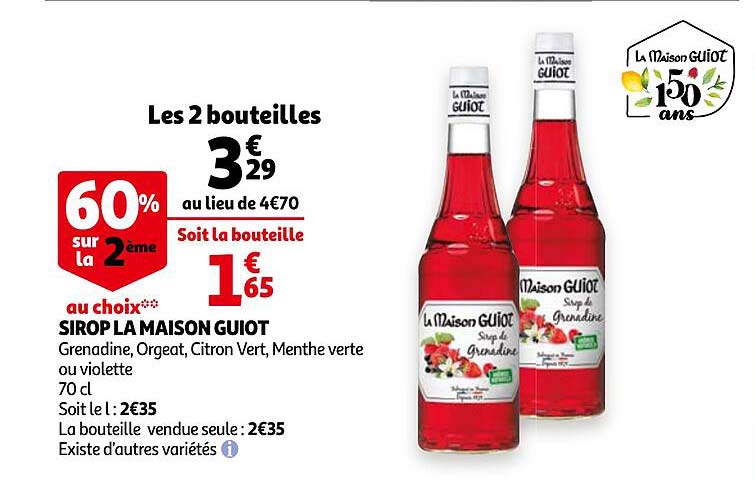 Promo Sirop La Maison Guiot chez Auchan - iCatalogue.fr