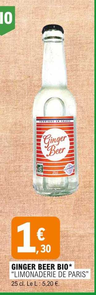 Promo Ginger Beer Bio "limonaderie De Paris" chez E.Leclerc - iCatalogue.fr