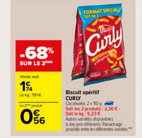 Promo Biscuit Apéritif Curly chez Carrefour Market - iCatalogue.fr