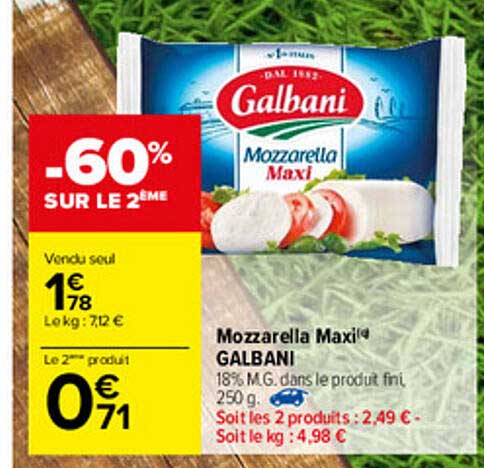 Promo Mozzarella Maxi Galbani chez Carrefour - iCatalogue.fr
