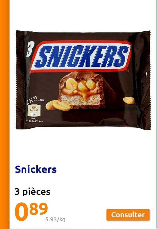 Promo Snickers chez Action - iCatalogue.fr