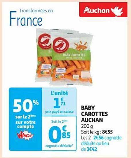 Promo Baby Carottes Auchan chez Auchan - iCatalogue.fr