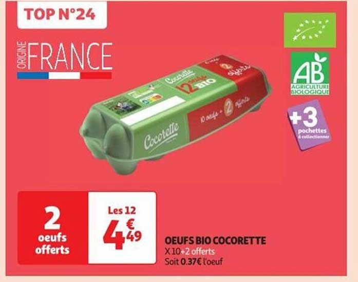 Promo œufs Bio Cocorette chez Auchan - iCatalogue.fr