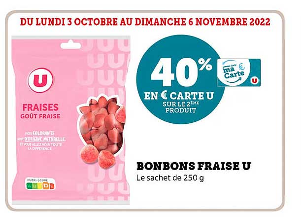 Promo Bonbons Fraise U chez Super U - iCatalogue.fr