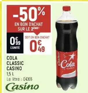 Promo Cola Classic Casino chez Spar - iCatalogue.fr