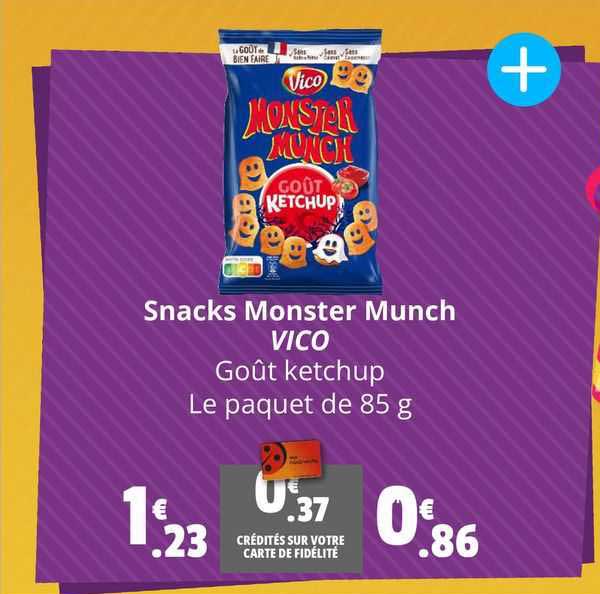Promo Snacks Monster Munch Vico chez Coccinelle Express - iCatalogue.fr