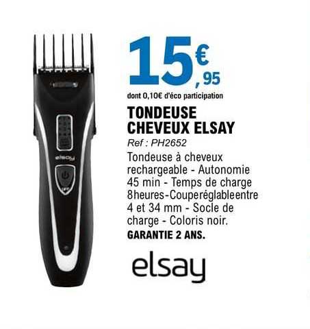 Promo Tondeuse Cheveux Elsay chez E.Leclerc - iCatalogue.fr
