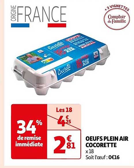 Promo œufs Plein Air Cocorette chez Auchan - iCatalogue.fr