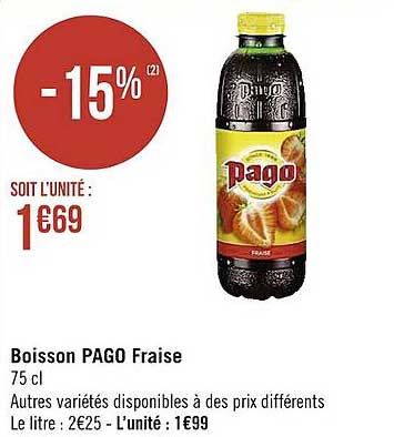 Promo Boisson Pago Fraise chez Casino Supermarchés - iCatalogue.fr