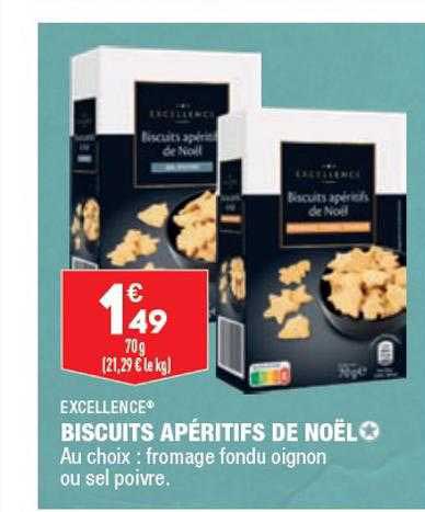 Promo Biscuits Apéritifs De Noël Excellence chez Aldi - iCatalogue.fr