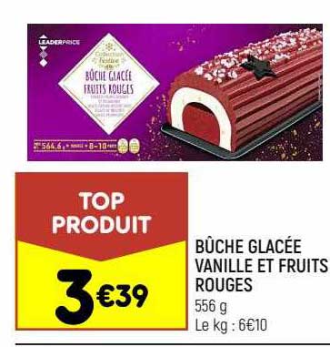 Promo Bûche Glacée Vanille Et Fruits Rouges chez Leader Price ...