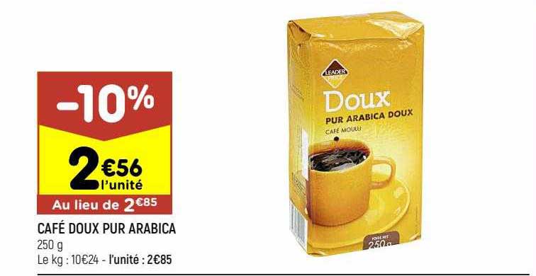 Promo Café Doux Pur Arabica chez Leader Price - iCatalogue.fr
