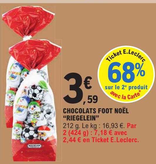 Promo Chocolats Food Noël "riegelein" chez E.Leclerc - iCatalogue.fr