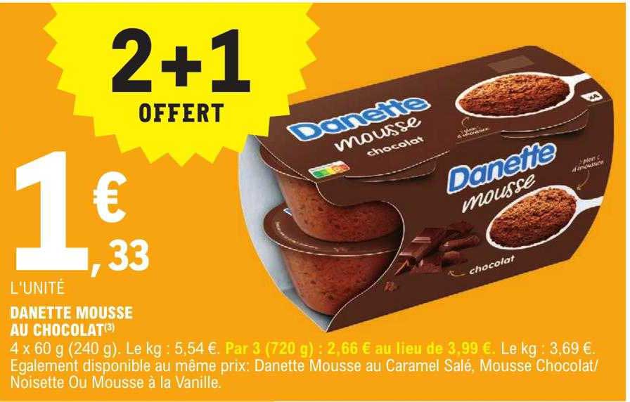 Promo Danette Mousse Au Chocolat chez E.Leclerc - iCatalogue.fr