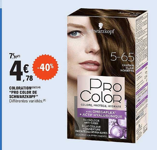 Promo Coloration "pro Color De Schwarzkopf" chez E.Leclerc Express ...