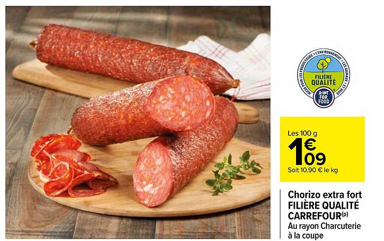 Promo Chorizo Extra Fort Filière Qualité Carrefour chez Carrefour ...
