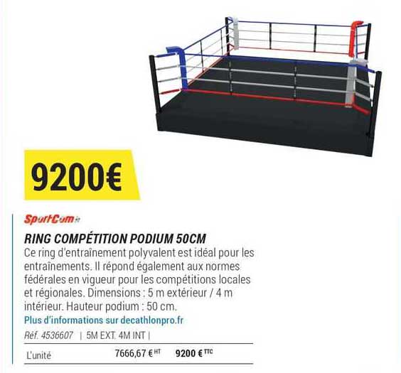 Promo Ring Compétition Podium 50 Cm Sport Cum chez Decathlon ...
