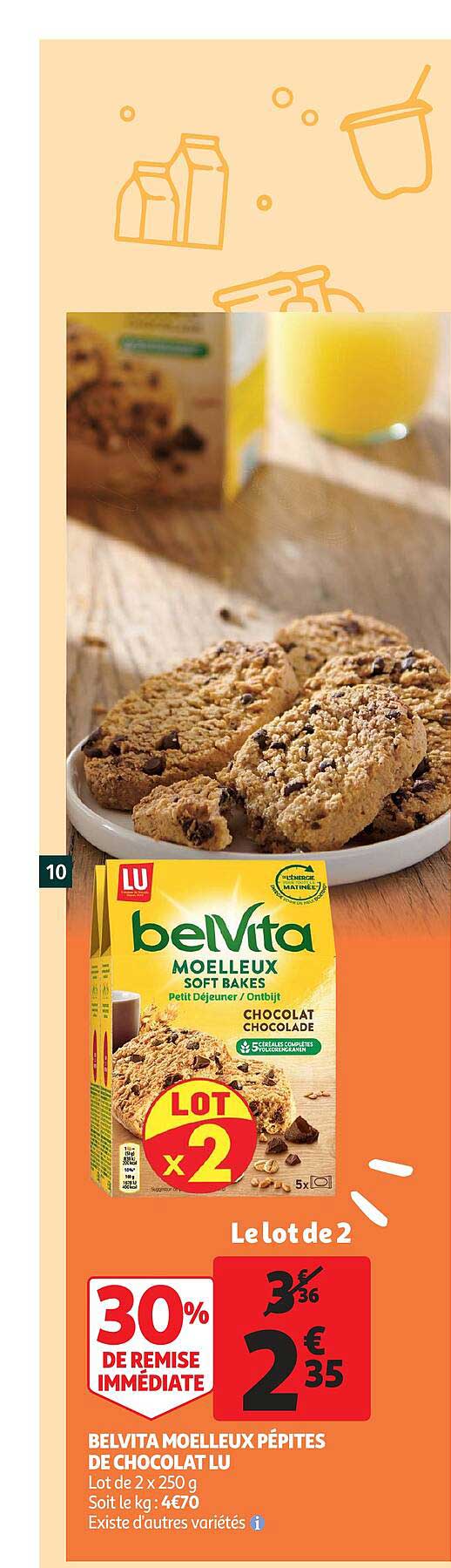 Promo Belvita Moelleux Pépites De Chocolat Lu chez Auchan - iCatalogue.fr
